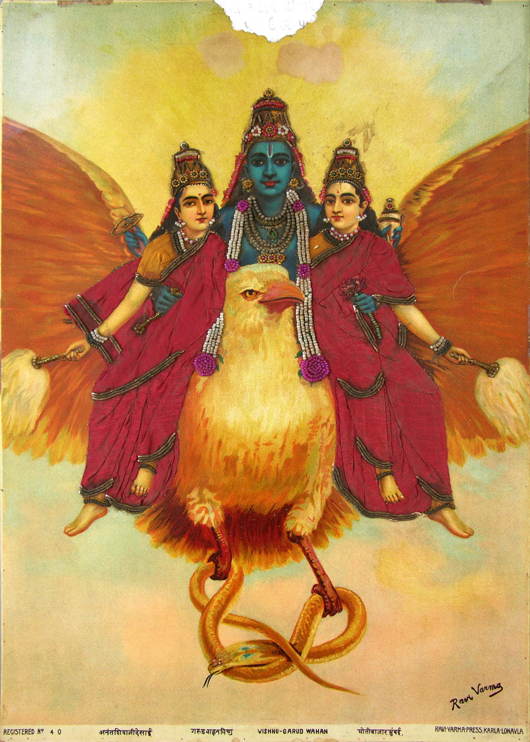 Raja Ravi Varma | Garud Vahan Vishnu – Art Of India