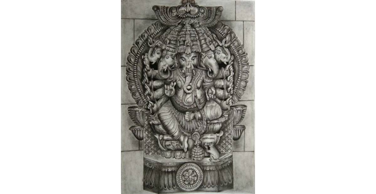 Panchamukhi Ganesha by Preeti Ghule – Art Of India