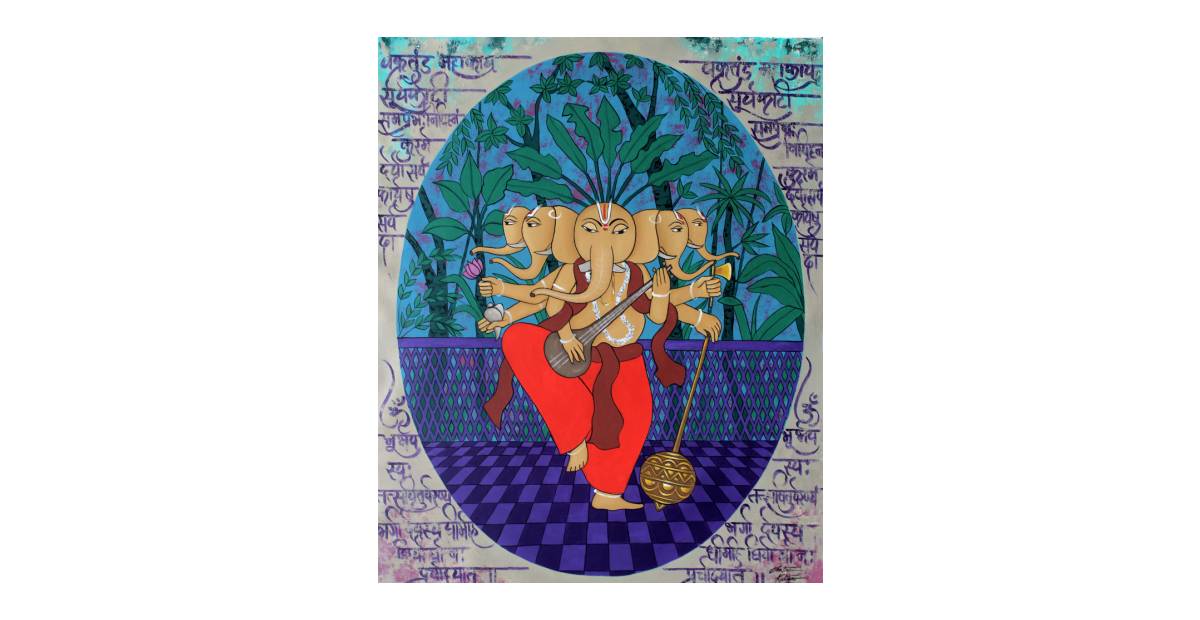 Panchmukhi Ganesha by Chetan Katigar – Art Of India